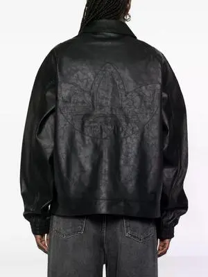 Adidas Pleather Zip-up Biker Jacket