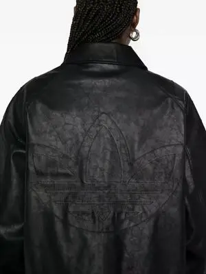 Adidas Pleather Zip-up Biker Jacket
