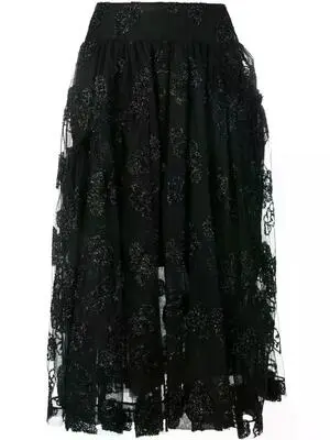 Simone Rocha Jacquard Tulle Midi Skirt