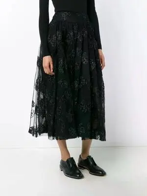 Simone Rocha Jacquard Tulle Midi Skirt