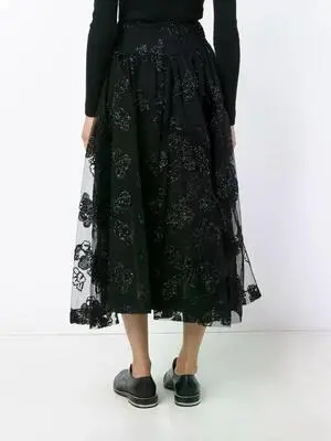 Simone Rocha Jacquard Tulle Midi Skirt