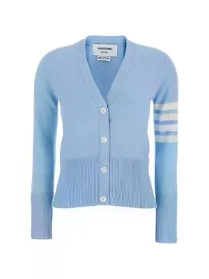 Thom Browne 4-bar V-neck Cardigan - Blue