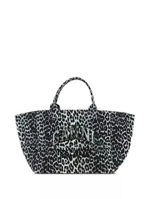 GANNI Leopard Sequin Xxl Appliqué Tote Bag