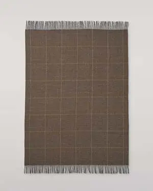 Johnstons Of Elgin Tweed Wool Throw - Brown