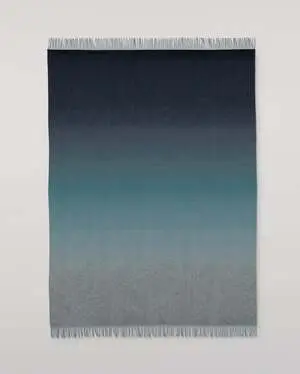 Johnstons Of Elgin Umbra Ombre Cashmere Throw - Blue