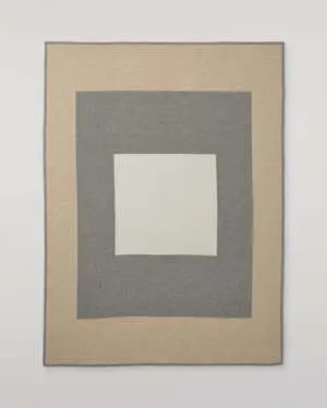 Johnstons Of Elgin Art Geometric Grey & Cashmere Throw - Natural