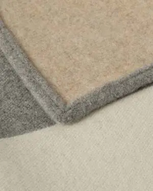 Johnstons Of Elgin Art Geometric Grey & Cashmere Throw - Natural