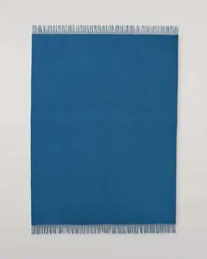 Johnstons Of Elgin Plain Cashmere Throw - Blue