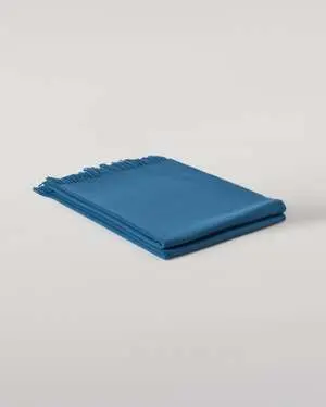 Johnstons Of Elgin Plain Cashmere Throw - Blue