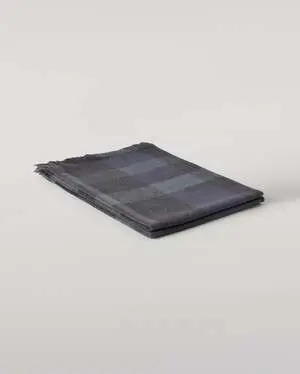 Johnstons Of Elgin Umbra Blue Cashmere Plaid Throw