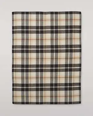 Johnstons Of Elgin Double Face Black & Blue Wool Throw - Brown