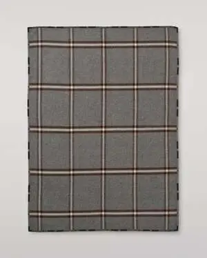 Johnstons Of Elgin Double Face Black & Blue Wool Throw