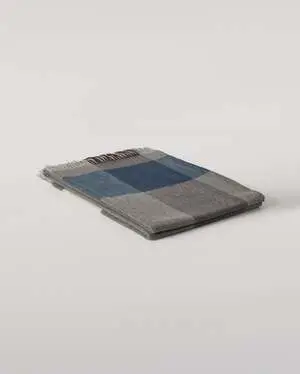 Johnstons Of Elgin Block Border Wool Throw