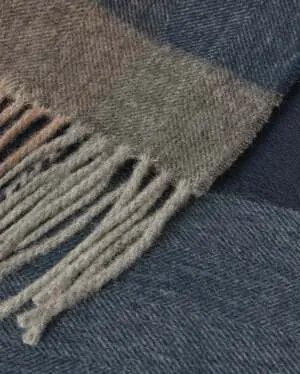 Johnstons Of Elgin Block Border Wool Throw