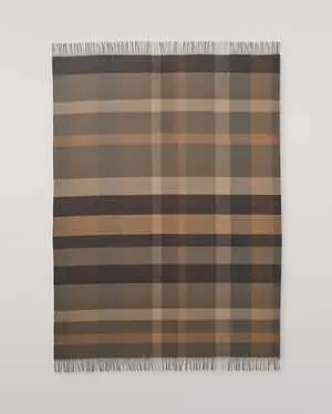 Johnstons Of Elgin Umbra Cashmere Plaid Throw - Brown