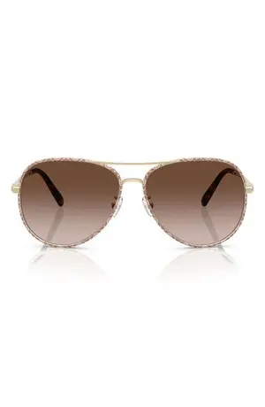 Tory Burch 58mm Pilot Sunglasses - Brown Gradient