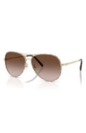 Tory Burch 58mm Pilot Sunglasses - Brown Gradient