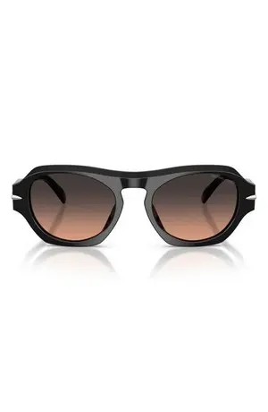 Michael Kors 52mm Geometric Sunglasses - Black/brown Gradient