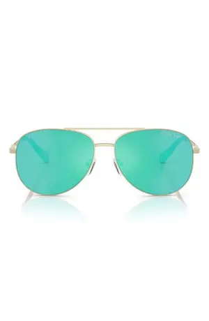 Michael Kors Perledo 58mm Polarized Pilot Sunglasses - Light Gold/blue Polar