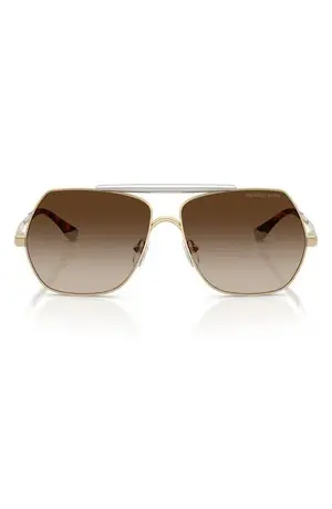 Michael Kors Denver 58mm Pilot Sunglasses - Light Gold/smoke Gradient