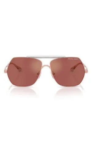 Michael Kors Denver 58mm Pilot Sunglasses - Rose Gold/wine Mirror