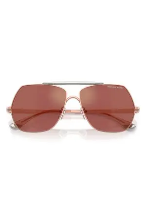 Michael Kors Denver 58mm Pilot Sunglasses - Rose Gold/wine Mirror