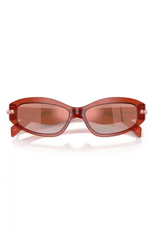 Michael Kors Wilmington 54mm Oval Sunglasses - Pink Tortoise