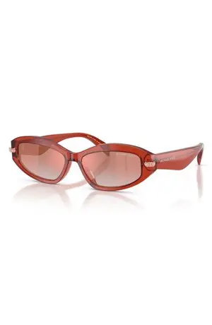 Michael Kors Wilmington 54mm Oval Sunglasses - Soft Pink Transparent/pink