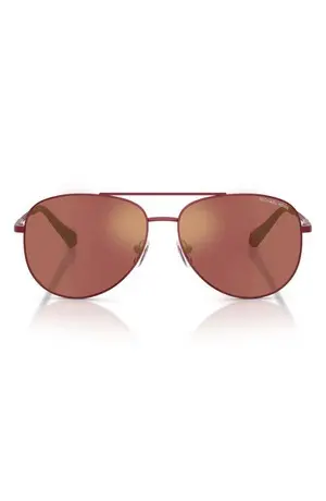 Michael Kors Perledo 58mm Pilot Sunglasses - Burgundy/wine Mirror