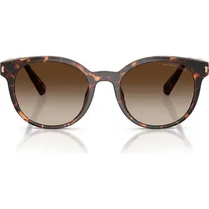 Michael Kors Pienza 53mm Gradient Round Sunglasses - Dark Tortoise/smoke Gradient