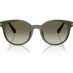 Michael Kors Pienza 53mm Gradient Round Sunglasses - Olive/green