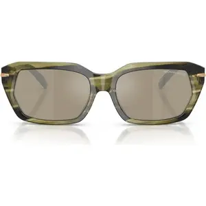 Michael Kors Lake Tahoe 54mm Mirrored Sunglasses - Olive Horn/brown Silver