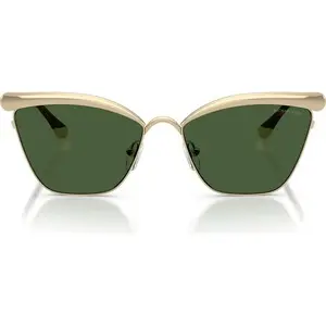 Michael Kors Scottsdale 56mm Cat Eye Sunglasses - Light Gold/green