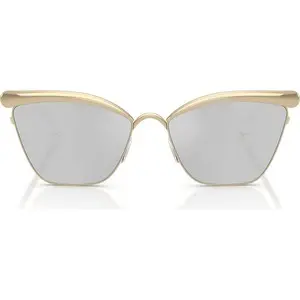 Michael Kors Scottsdale 56mm Cat Eye Sunglasses - Light Gold/silver Mirror