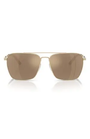 Oliver Spencer X Roger Federer R-15 56mm Square Sunglasses - Gold/desert Flash Mirror