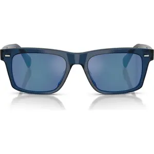 Oliver Spencer X Roger Federer Rectangular Sunglasses - Ash Blue/marine Flash Mirror