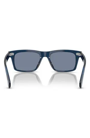 Oliver Spencer X Roger Federer Rectangular Sunglasses - Ash Blue/marine Flash Mirror