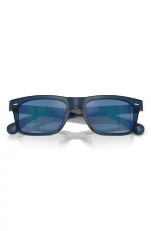 Oliver Spencer X Roger Federer Rectangular Sunglasses - Ash Blue/marine Flash Mirror