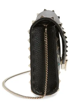 Valentino Garavani Mini Rockstud Leather Shoulder Bag - Black