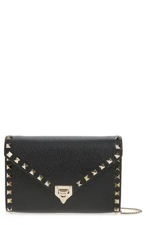 Valentino Garavani Mini Rockstud Leather Shoulder Bag - Black