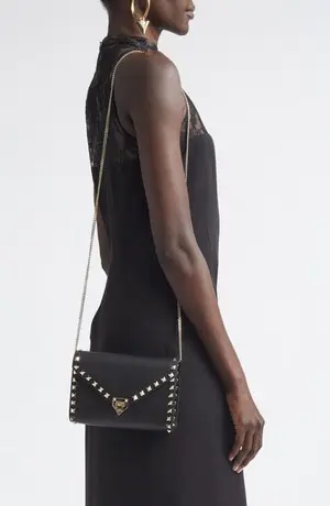 Valentino Garavani Mini Rockstud Leather Shoulder Bag - Black