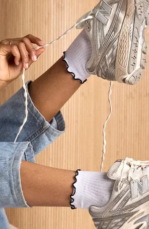 STEMS Contrast Ruffle 3-pack Crew Socks