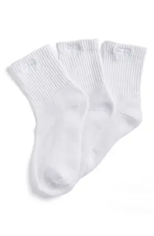 STEMS Bow 3-pack Cushioned Crew Socks - White