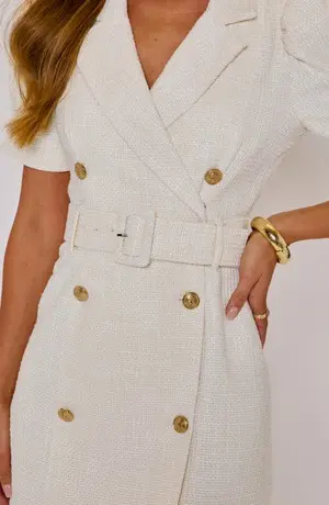 VICI Devon Belted Tweed Blazer Minidress