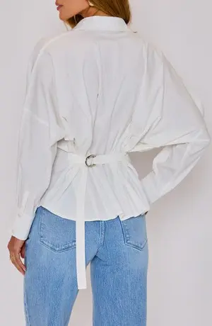 VICI Cotton Button-up Shirt With O-ring Belt