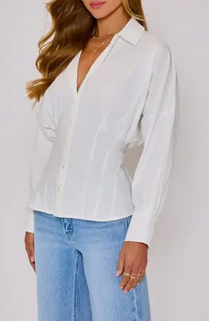 VICI Cotton Button-up Shirt With O-ring Belt