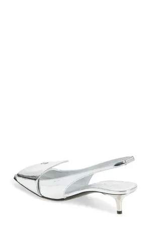 COURREGES Fold Kitten Heel Slingback Sandals - Mirror