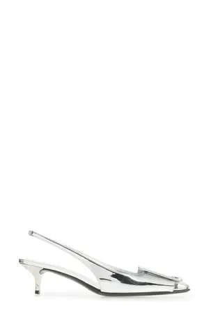 COURREGES Fold Kitten Heel Slingback Sandals - Mirror