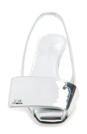 COURREGES Fold Kitten Heel Slingback Sandals - Mirror