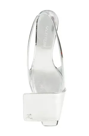 COURREGES Fold Kitten Heel Slingback Sandals - Mirror